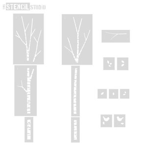 Birch Trees Stencil Pack - Large Wall Stencils - Nursery Wall Stencil ...