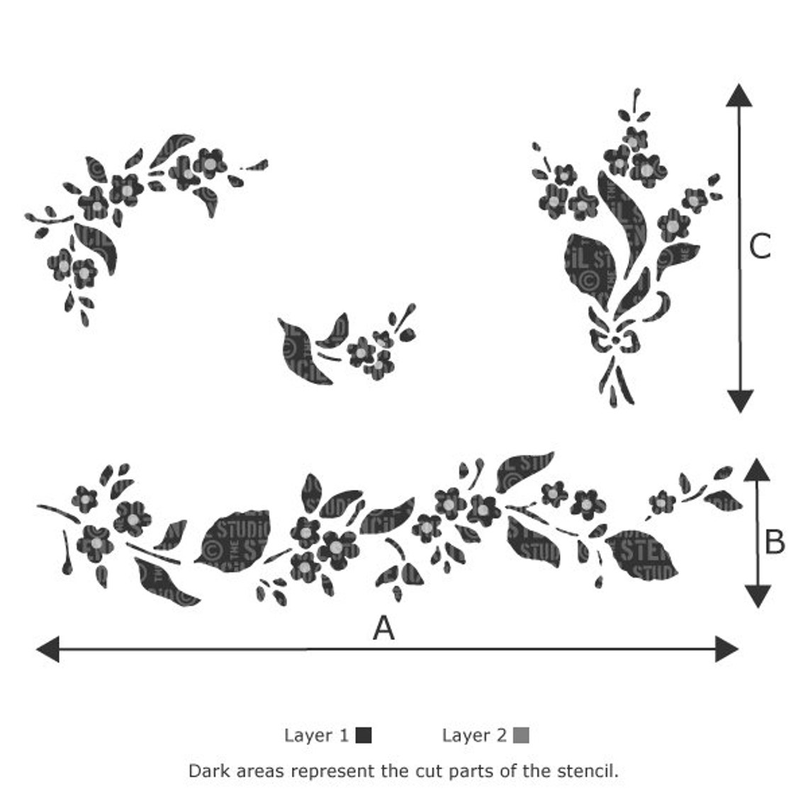 Forget Me Not Flowers Set Stencil From the Stencil Studio. - Etsy Australia