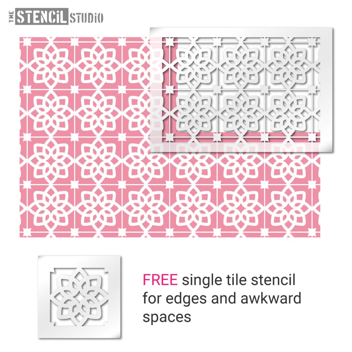 Selsley Tile Repeat Stencil - Reusable Repeat Pattern Stencils for ...