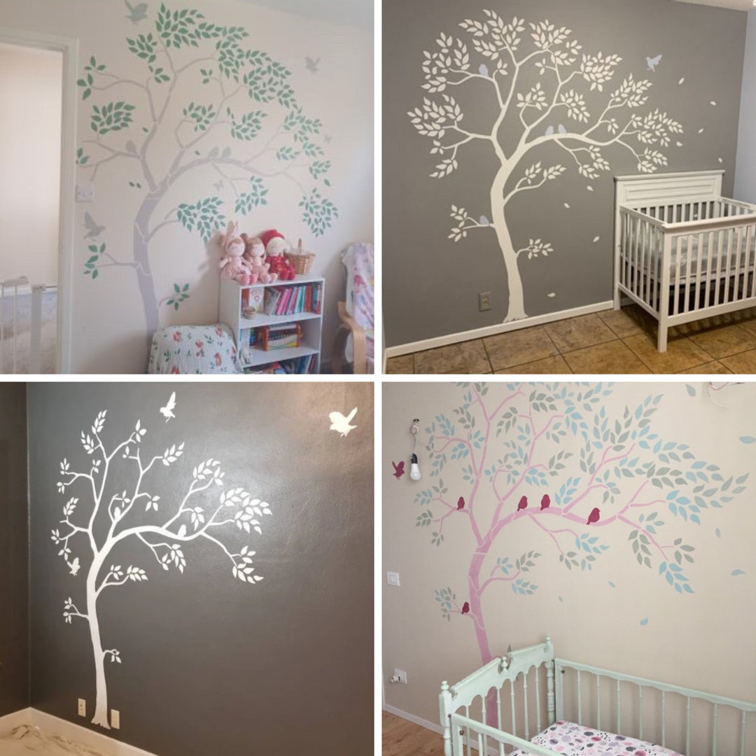 Tree Stencil Pack Large Tree Stencils Wall Stencils Wall Decor Mural ...