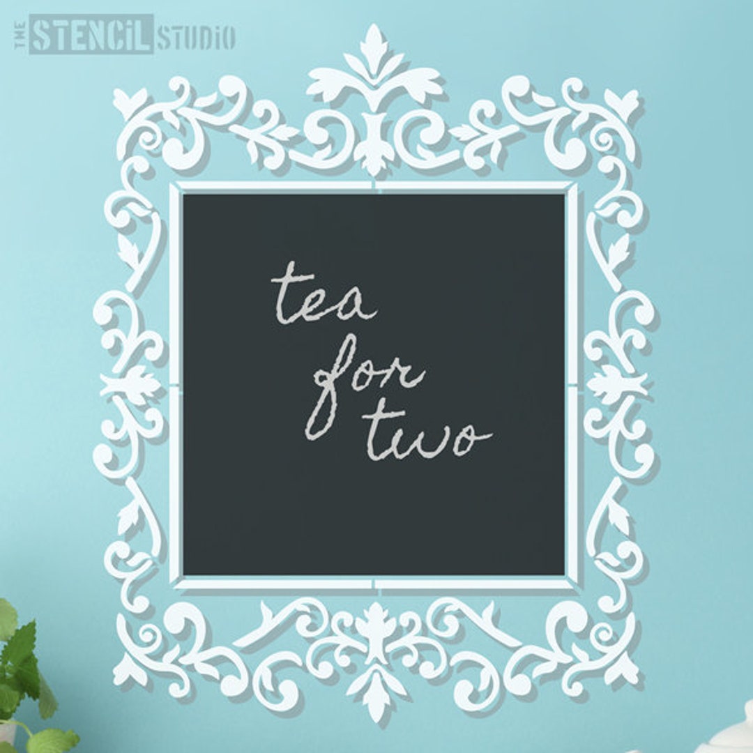 Ornate Square Frame Stencil - Detailed Frame Template for DIY Crafts ...