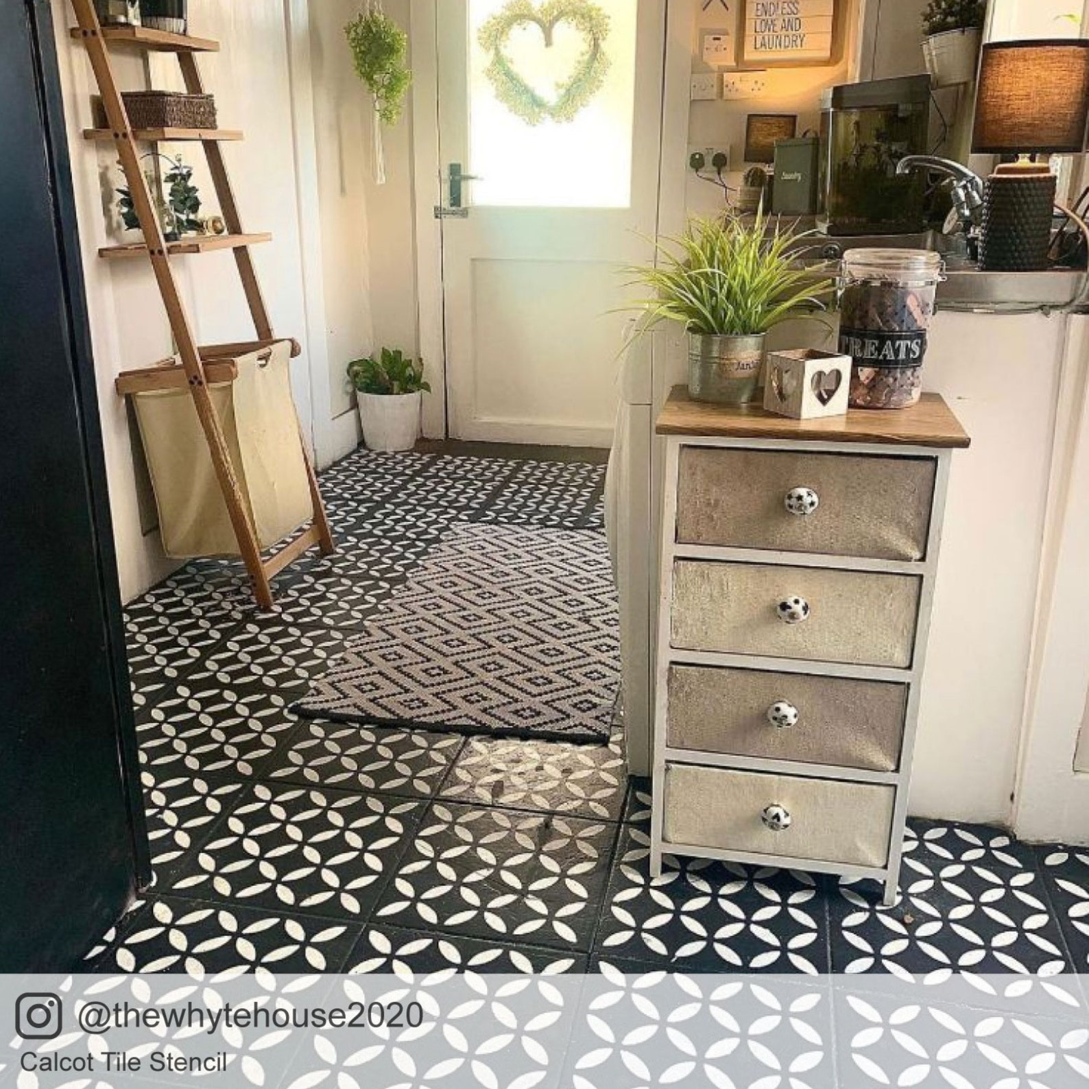 Calcot Tile Stencil Pattern Tile Stencil Stencils for Tiles Floor & Wall Tiles Makeover Tiles ...