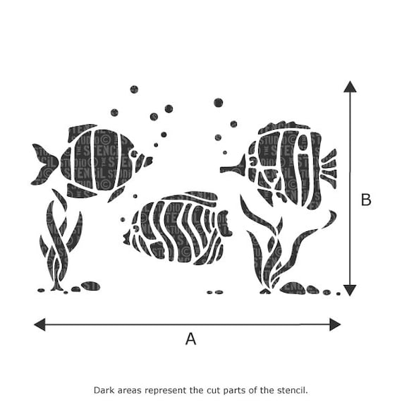 Tropical Fish Stencil