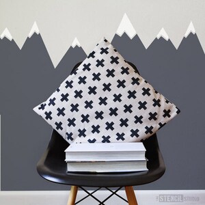 Scandi Mountain Range Nursery Wall Stencil From the Stencil Studio ...