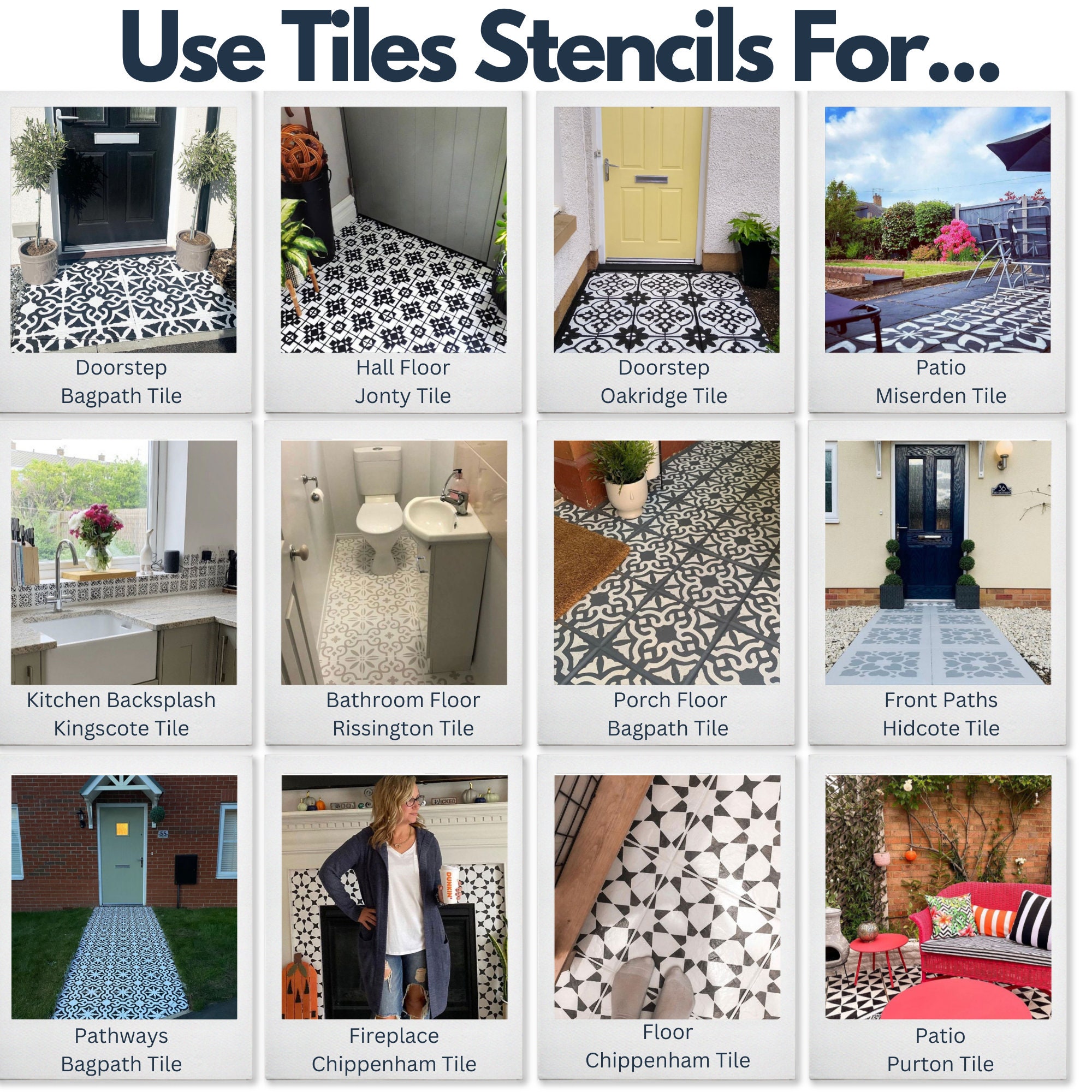 Meadow Trail Tile Stencil - Leaf Pattern Tile Stencil - Stencils for ...
