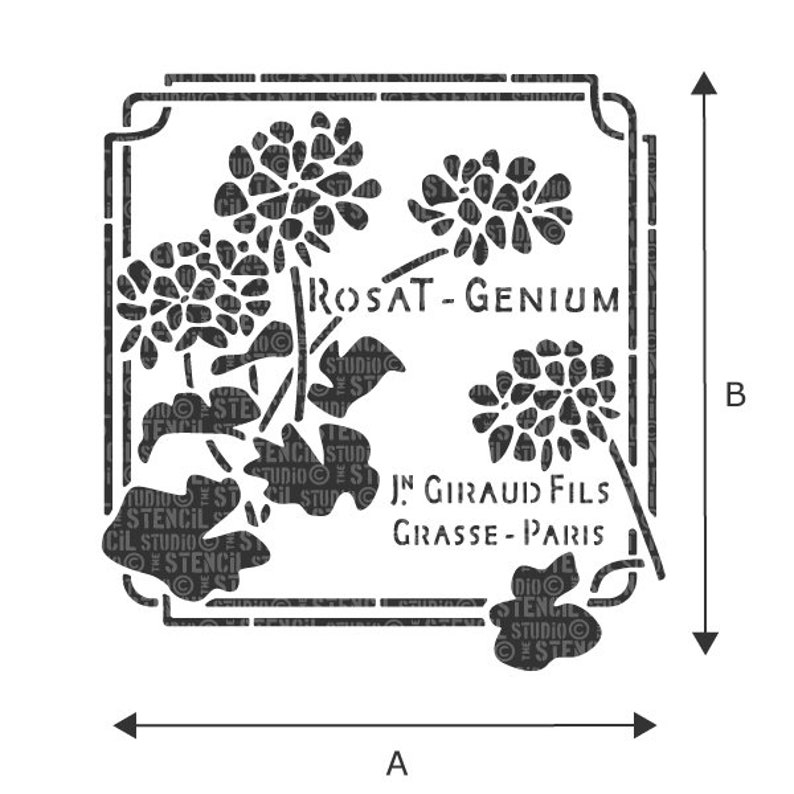Rosat Geranium Stencil French Label Stencil From the Stencil - Etsy