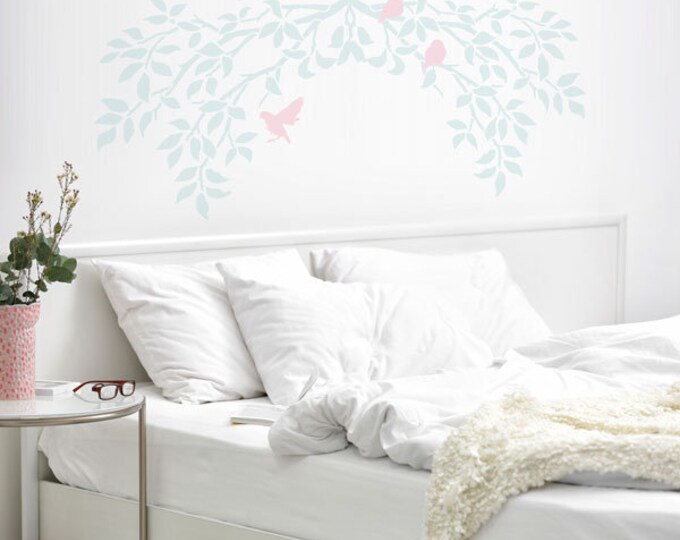 Budgies Border Stencil Birds on Wire Stencil Bird Stencils Nursery ...