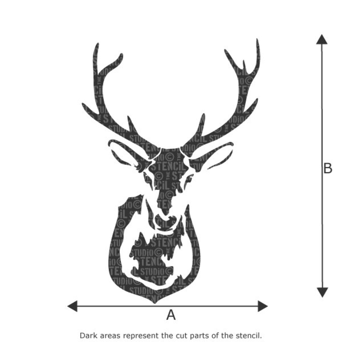 Stags Head Stencil From the Stencil Studio. Reusable Home Decor & DIY ...