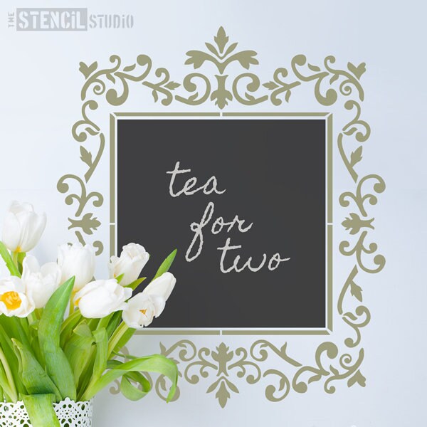 Ornate Square Frame Stencil - Detailed Frame Template for DIY Crafts ...
