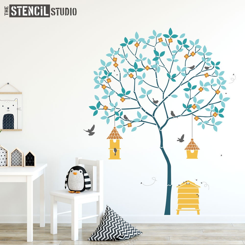 Tree Stencils - Nursery Stencils - Wall Mural Stencils - Round Tree ...