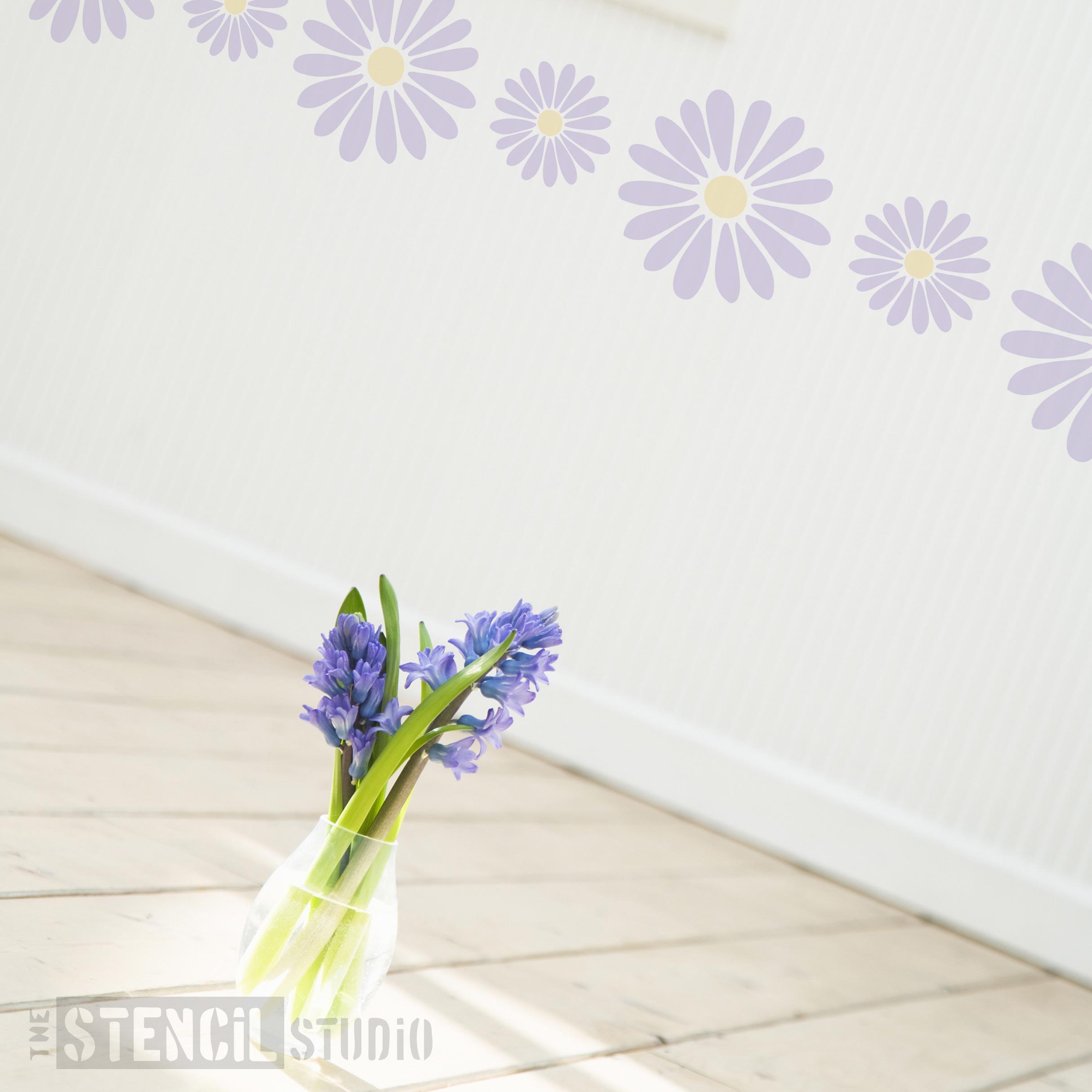 Daisy Flower Border Stencil From the Stencil Studio. Reusable, Easy to ...