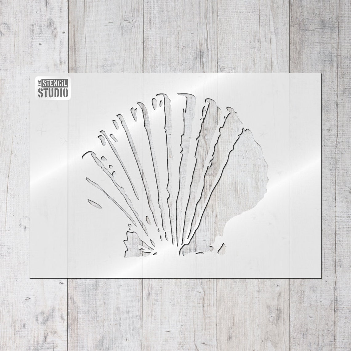 Scallop Shell Stencil from The Stencil Studio. Bathroom | Etsy