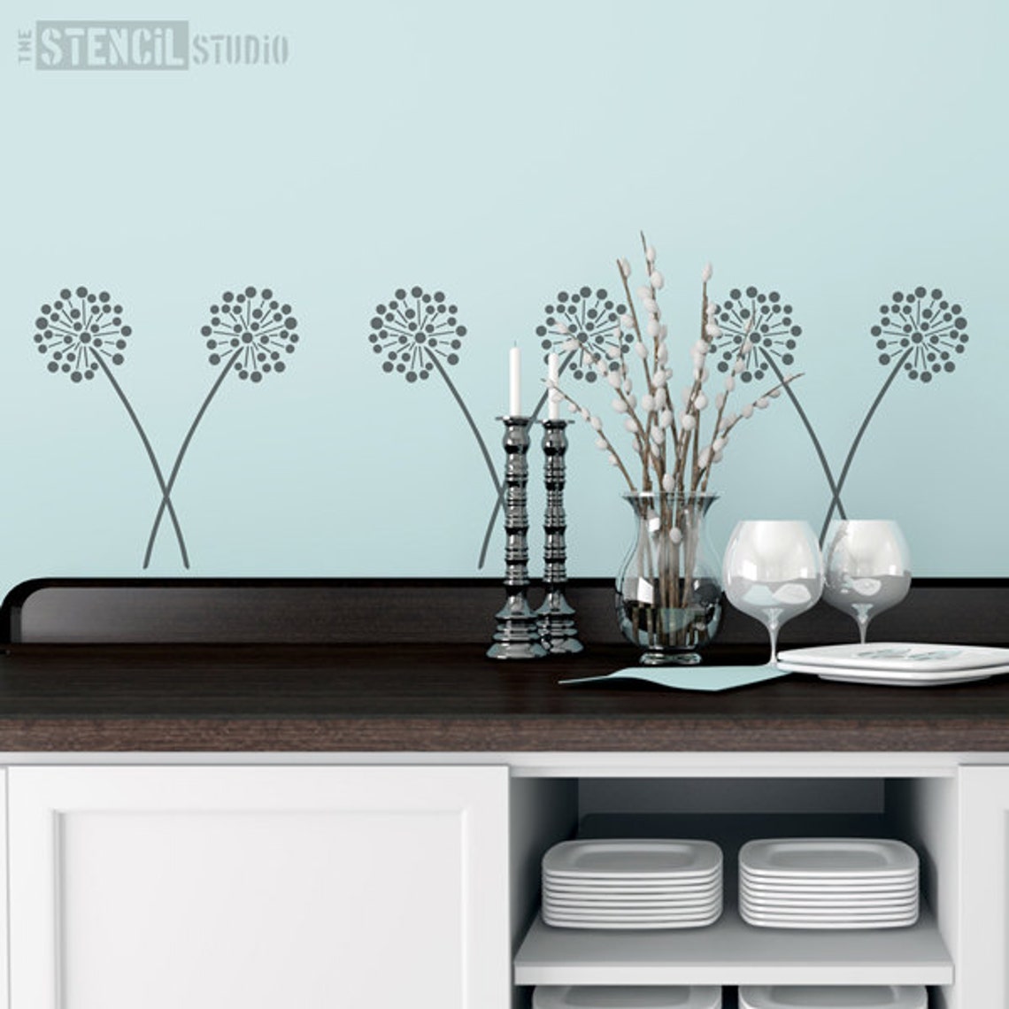 Allium Flower Stencil From the Stencil Studio. Reusable Stencil for ...