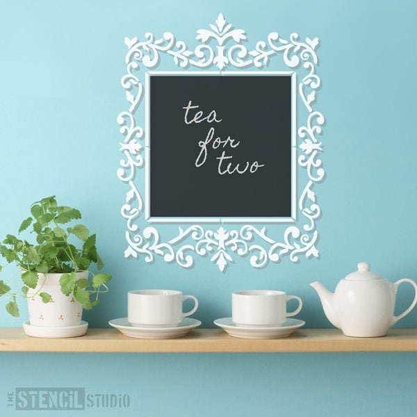 Ornate Square Frame Stencil - Detailed Frame Template for DIY Crafts ...