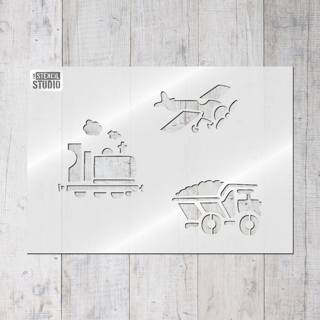 Plane, Train & Truck Stencil From the Stencil Studio. Kids Room ...