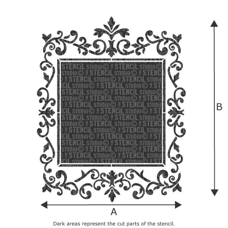 Ornate Square Frame Stencil - Detailed Frame Template for DIY Crafts ...