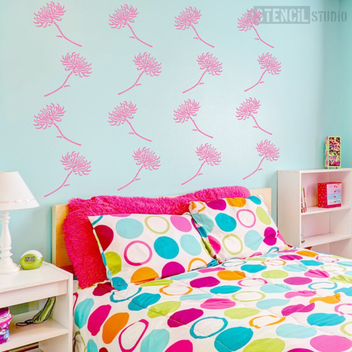 Quill Chrysanthemum Flower Stencil From the Stencil Studio. Reusable ...