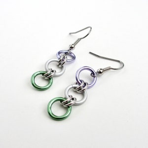 Genderqueer Pride Flag Earrings, Simple LGBTQ Chainmail Jewelry - Etsy