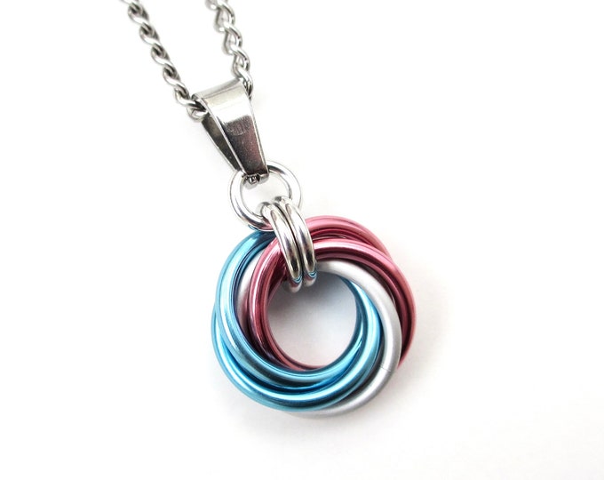 Trans Pride Flag Crystal Necklace Quartz Crystal Solid Sterling Silver ...