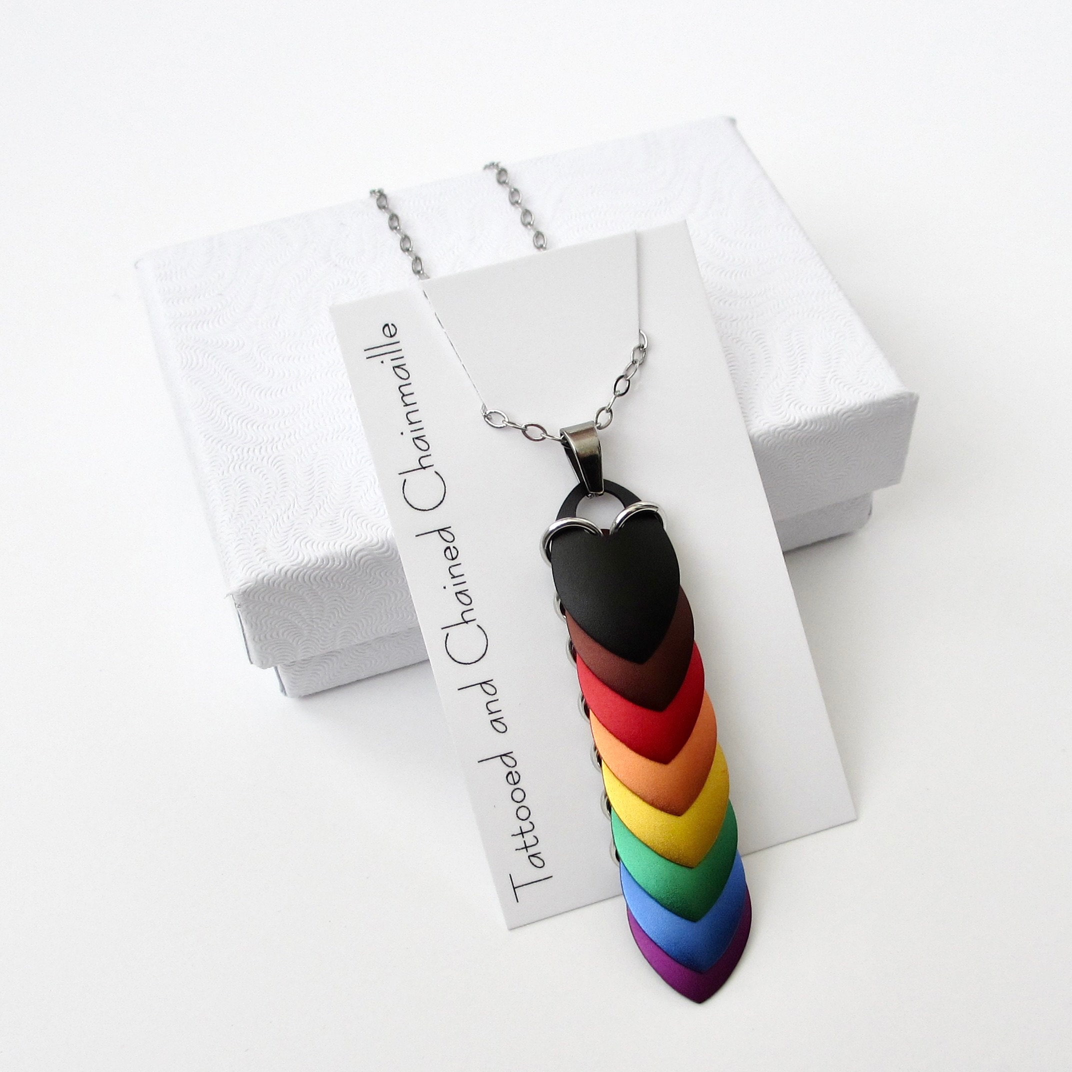 Philadelphia Pride Flag Pendant: LGBTQ Chainmail Scale Necklace - Etsy