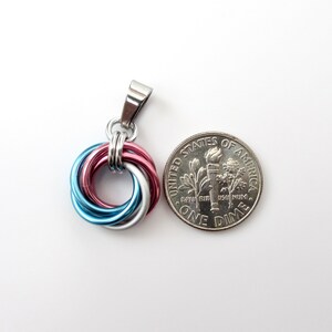 Transgender Pride Pendant Necklace, Chainmail Love Knot, Trans Pride ...