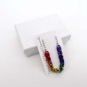 Gay Pride Necklace, Rainbow Chainmail Byzantine Weave LGBTQ+ Jewelry ...