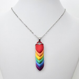 Gay Pride Pendant, Rainbow LGBTQ Flag Necklace, Chainmail Scale Charm ...