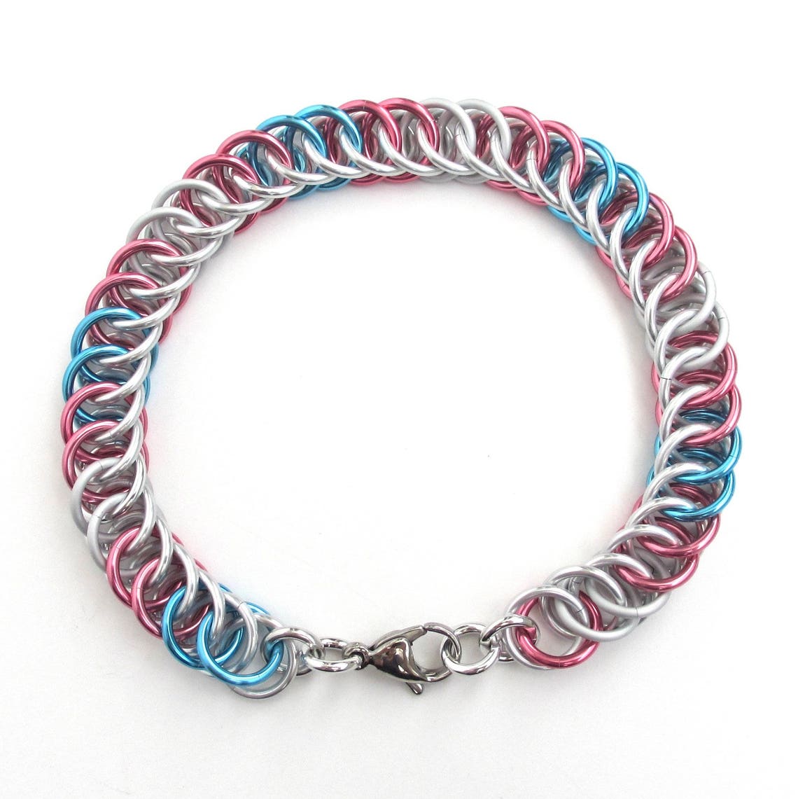 Transgender Pride Bracelet Trans Pride Jewelry Chainmail - Etsy