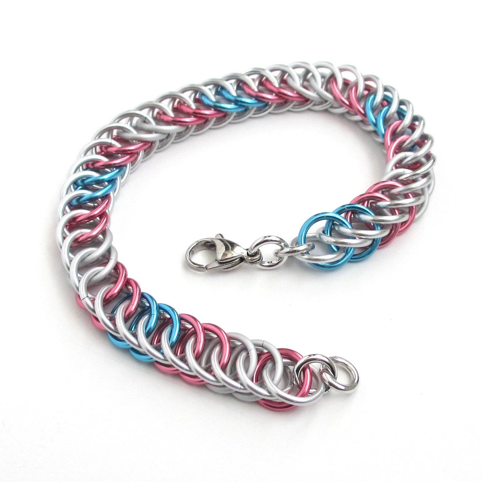 Transgender Pride Bracelet Trans Pride Jewelry Chainmail - Etsy