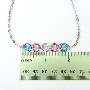 Transgender Pride Necklace, LGBT Jewelry, Chainmail Trans Pride Love ...