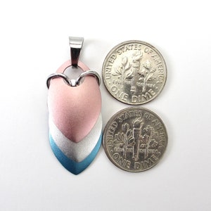 Transgender Pride Pendant Necklace, Chainmail Scale Pendant, Trans ...
