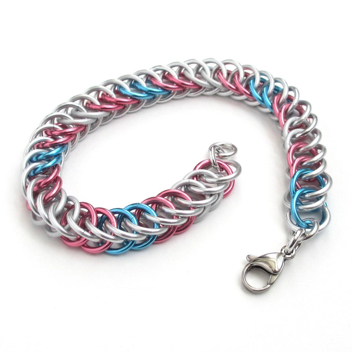 Transgender Pride Bracelet Trans Pride Jewelry Chainmail - Etsy
