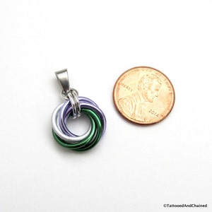 Genderqueer Pride Pendant Necklace, Chainmail Love Knot; Lavender ...