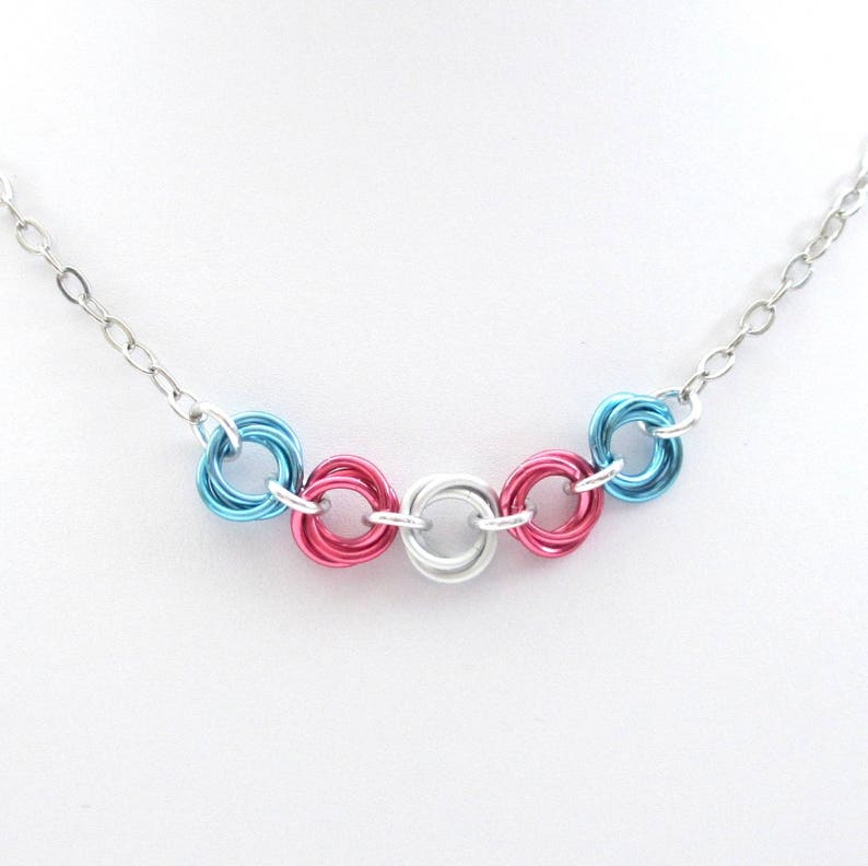 Transgender Pride Necklace LGBT Jewelry Chainmail Trans | Etsy