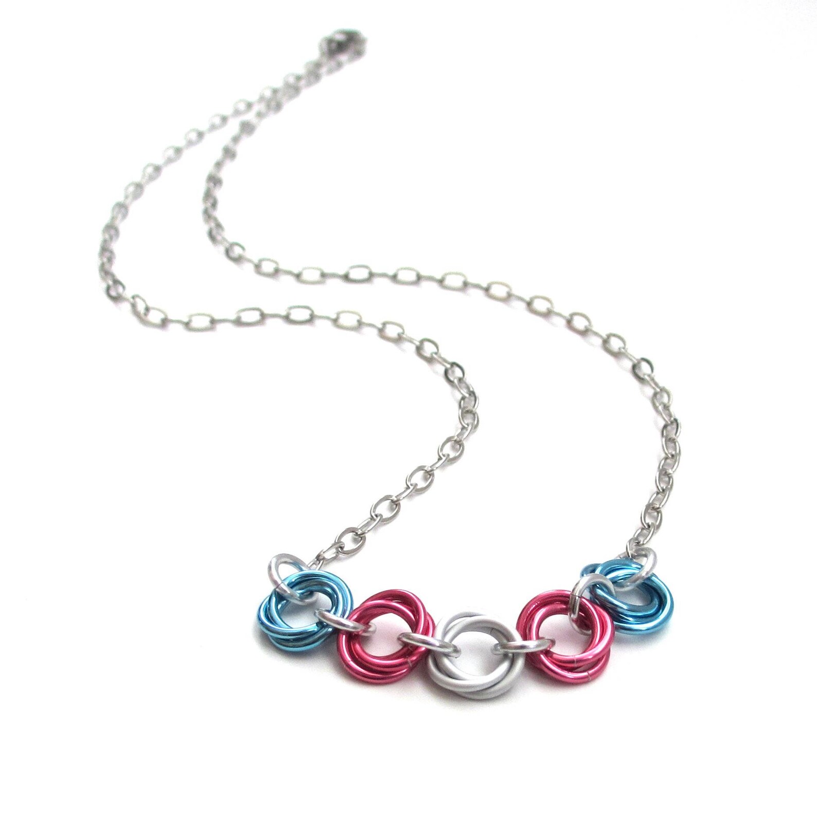 Transgender Pride Necklace LGBT Jewelry Chainmail Trans - Etsy