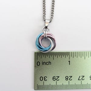 Transgender Pride Pendant Necklace, Chainmail Love Knot, Trans Pride ...