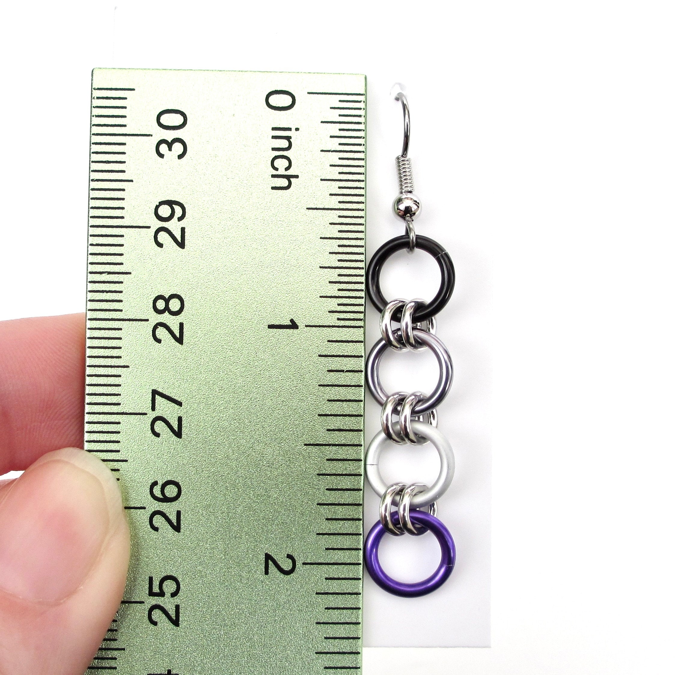 Asexual Pride Flag Earrings, Simple Chain LGBTQ Chainmail Jewelry - Etsy
