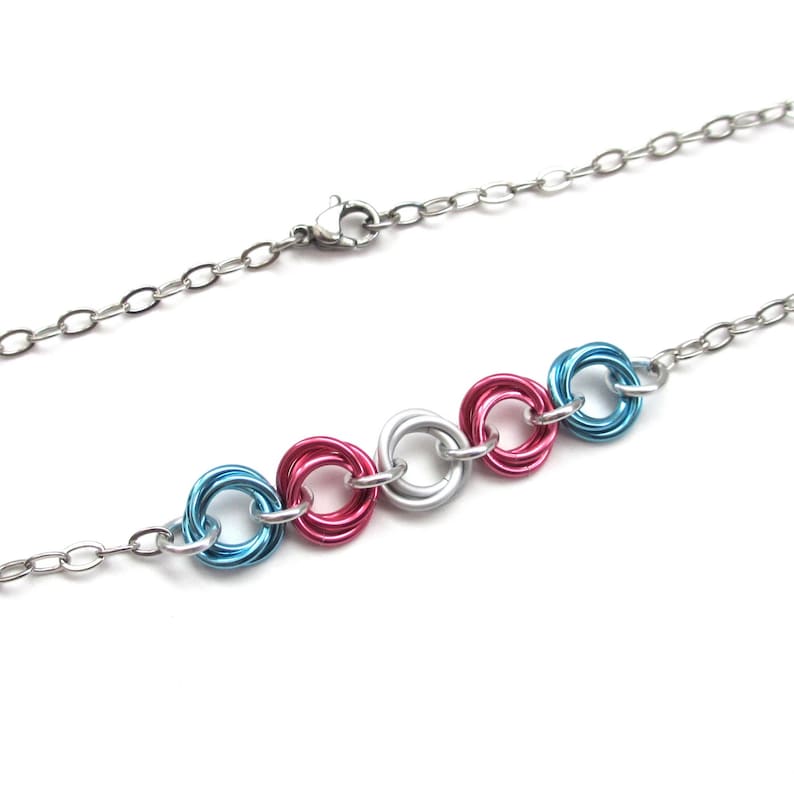 Transgender Pride Necklace LGBT Jewelry Chainmail Trans | Etsy