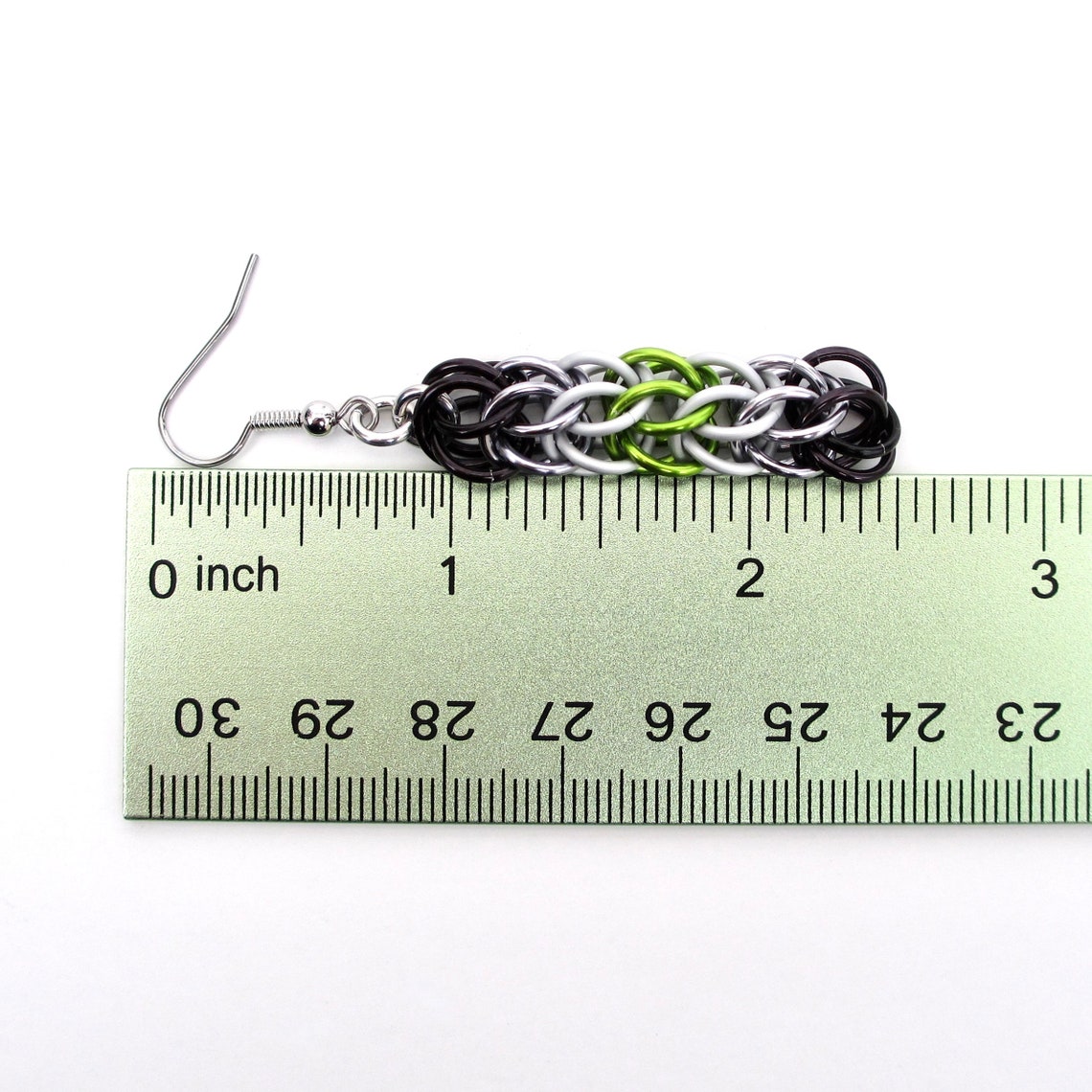Agender Pride Flag Earrings, Full Persian Chainmail Weave, LGBTQ ...