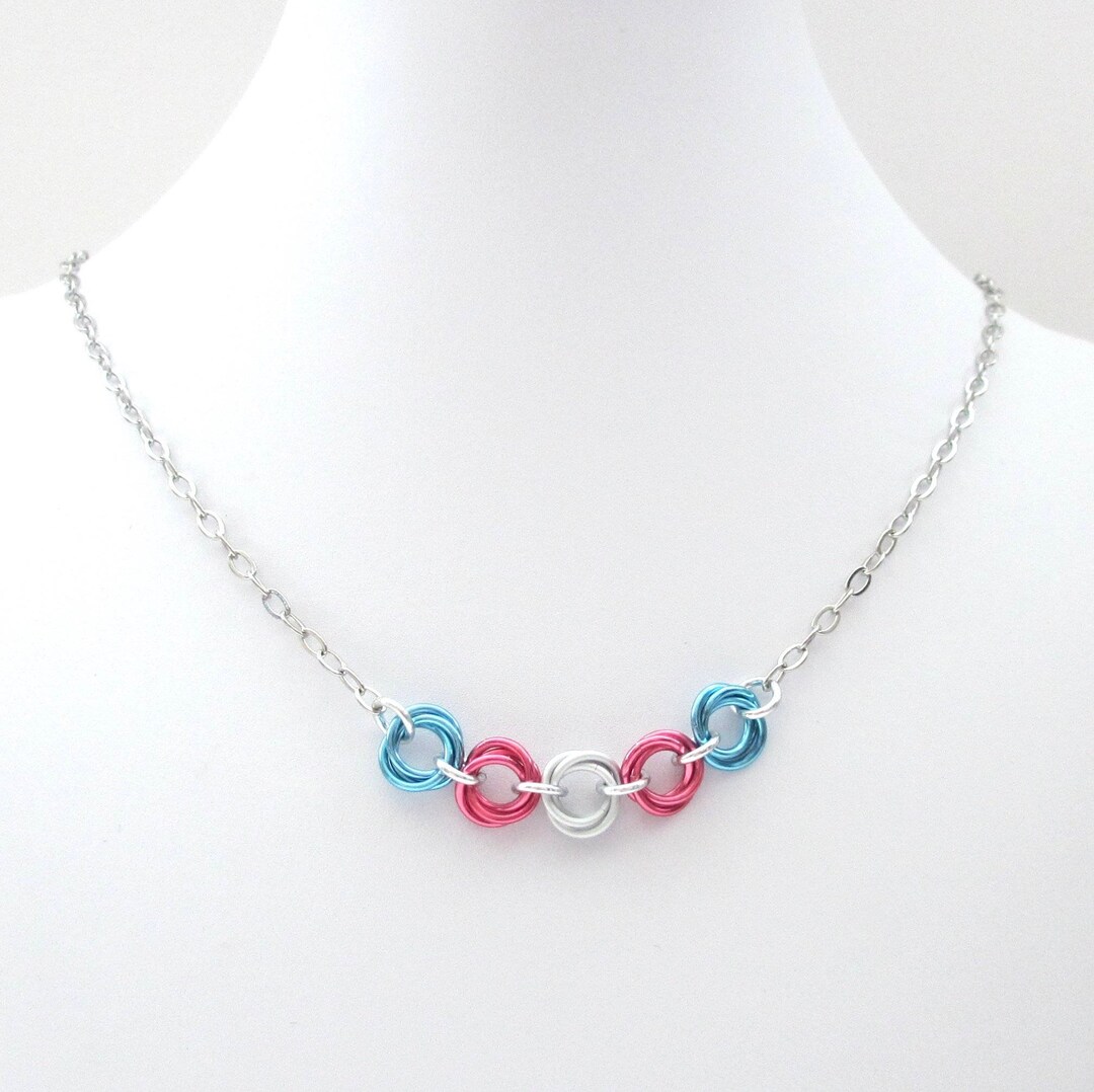Transgender Pride Necklace LGBT Jewelry Chainmail Trans - Etsy