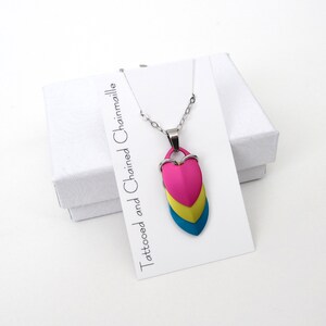 Pansexual Pride Pendant, LGBTQ Chainmail Scale Necklace, Pan Pride ...