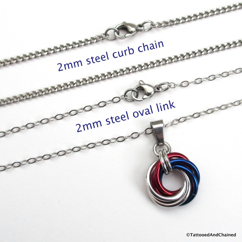 Red White and Blue Love Knot Chainmail Pendant USA Patriotic - Etsy