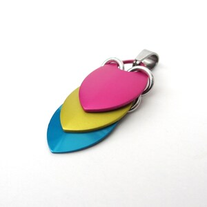 Pansexual Pride Pendant, LGBTQ Chainmail Scale Necklace, Pan Pride ...