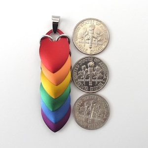 Gay Pride Pendant, Rainbow LGBTQ Flag Necklace, Chainmail Scale Charm ...