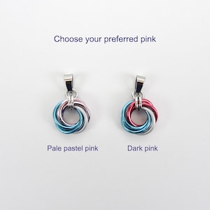 Transgender Pride Pendant Necklace, Chainmail Love Knot, Trans Pride ...