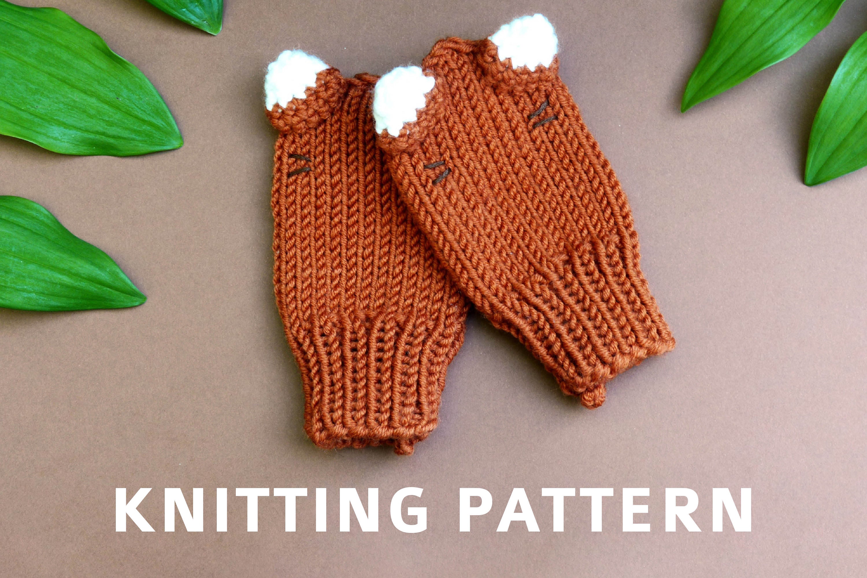 PATTERN! Baby Animal Mittens, Knit Your Own! Easy Pattern, Knitting and ...