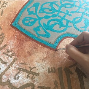 ISLAMIC ART: 'the Prophetic Sandal' Oil on Canvas - Etsy