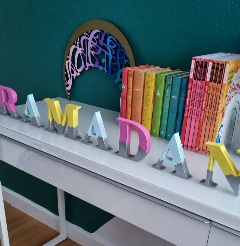 ISLAMIC ART: 'pastel Pretty' Ramadan Decor Standing Letters - Etsy