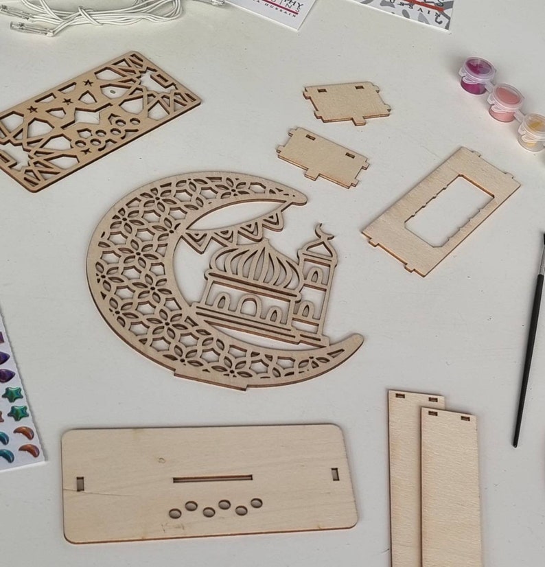 ISLAMIC ART: Moon Mosque LED Lantern Ramadan Craft Kit - Etsy