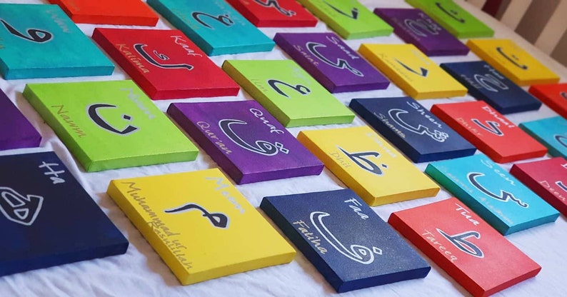 ISLAMIC ART: 'alif Baa Taa' Arabic Alphabet Canvas Set - Etsy